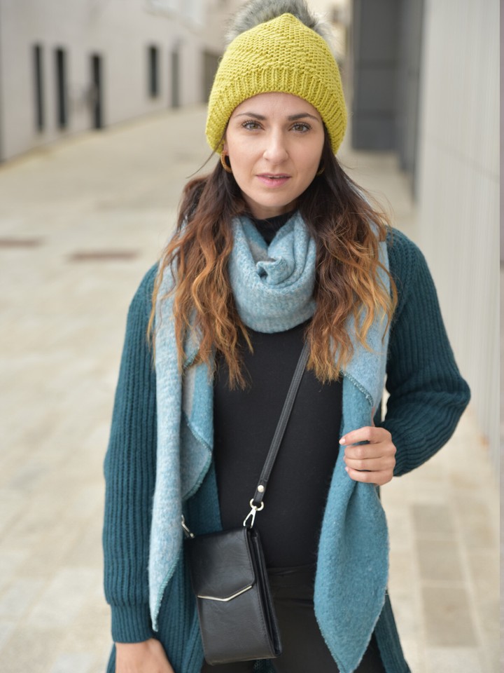 Damen weicher 3-Farbiger Web Schal in asymmetrischer Form, warme Winter ...