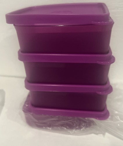 Tupperware Mini Square Containers w Lids Purple #1516 New Old Stock | eBay