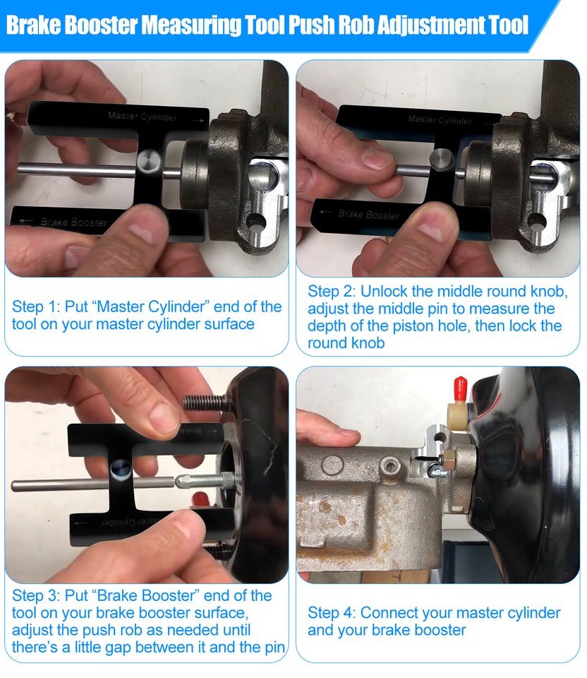 Master Cylinder Push Rod Length Gauge Brake Booster Push Rod Pin ...