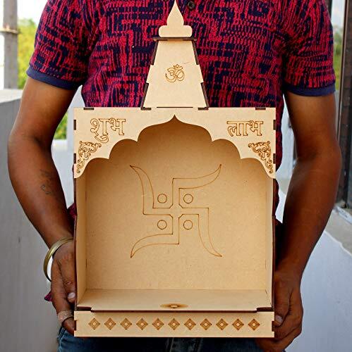 Esplanade Diy Mdf Temple Puja Mandir Temple for Home Shop Office Beige ...