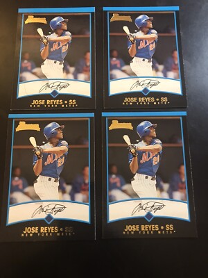 2001 Bowman #430 Jose Reyes New York Mets Rookie RC LOT OF 4! | eBay