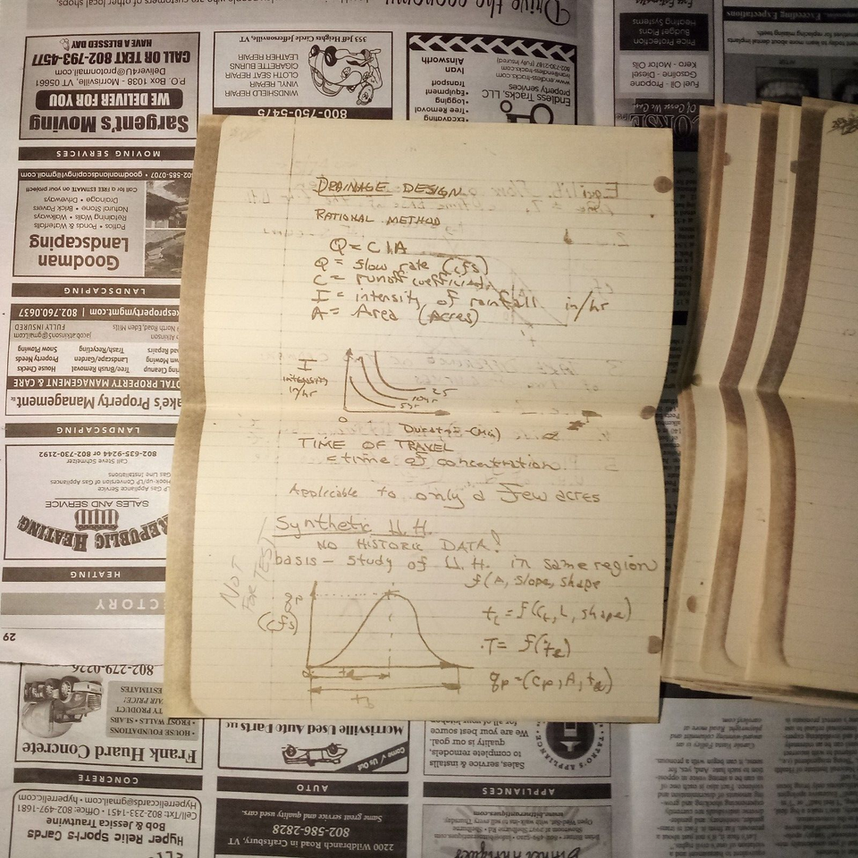 1974 Math Homework Ephemera Collection - photocopies, notes, ditto ...