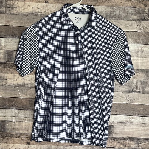 Oxford America Polo Shirt Mens XL Blue Checkered Casual Golf Short ...