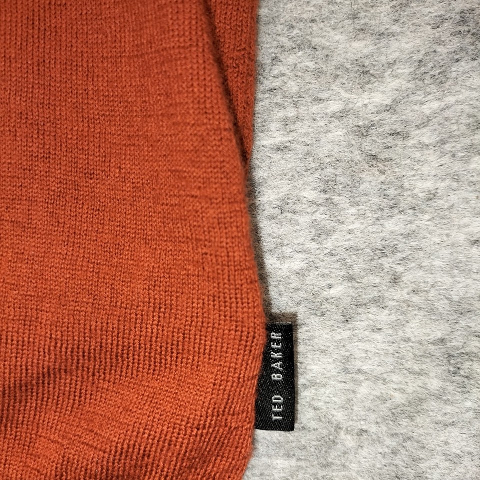 Ted Baker 100% Merino Wool long sleeved top rust burnt orange size S VGC | eBay UK