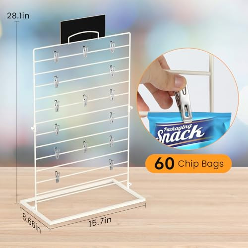 Chip Rack Display Stand, Chip Bag Holder for Party Display 3-Row 48 ...
