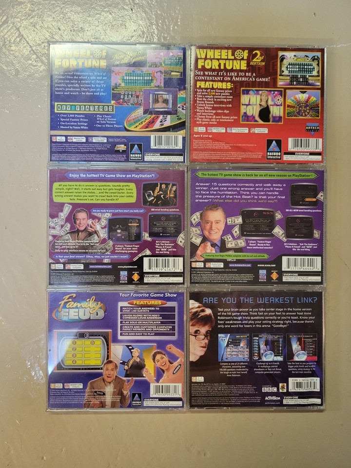 Wheel of Fortune 1&2, Millionaire 2&3 Family Feud, Weakest Link games ...