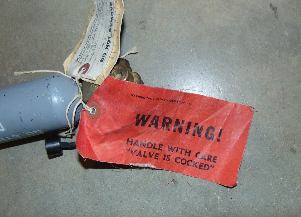 Vietnam War Era U.S.Navy, 1 Man PK-2 Life Raft Inflating CO2 Bottle ...