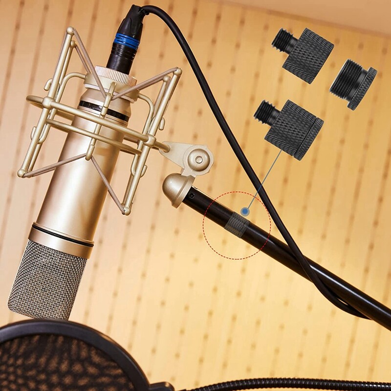 Microphone Stand Mic Boom Arm Set,Mic Thread Adapters-5/8 Female to 3/ ...