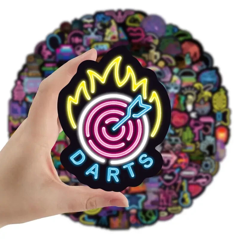 Neon Party Sticker 200 set Car case phone cool stickers | eBay