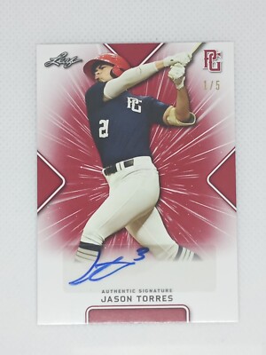 2021 LEAF PERFECT GAME AUTO JASON TORRES RED PAPER 1/5 | eBay