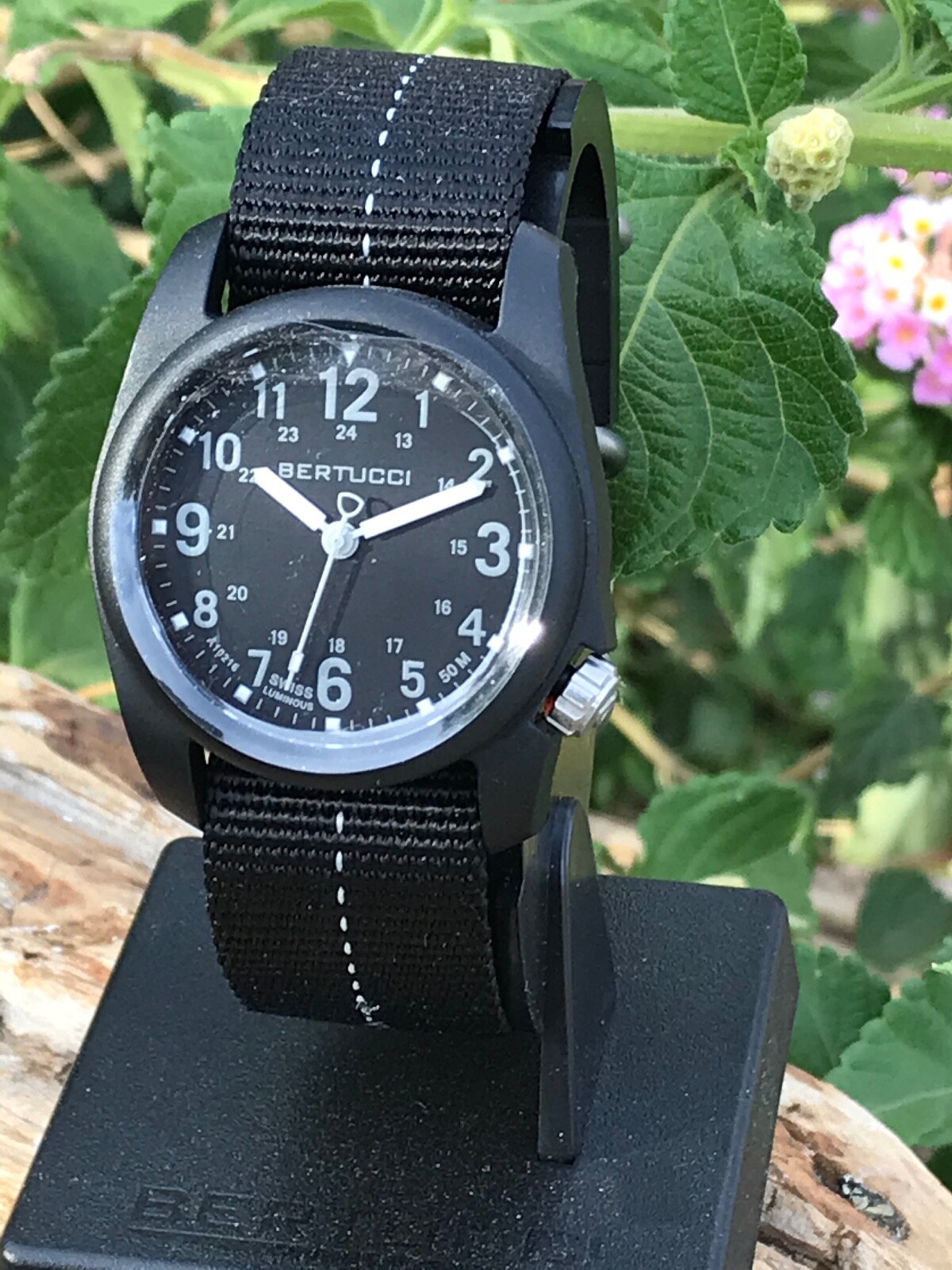 Bertucci Field Watch DX3 Plus Black Composite Case Black Band Grey Dash ...