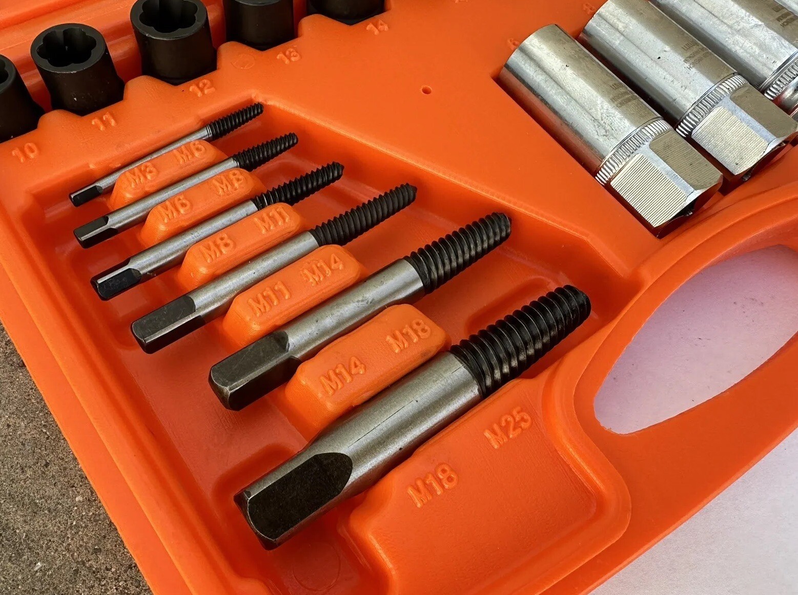 19pcs Stud Bolt Screw Extractor Easy Out Bit &Twisted Socket Removing ...