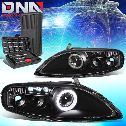 FOR 1992-2000 LEXUS SC300 SC400 LED DRL BLACK PROJECTOR HEADLIGHT LAMPS ...