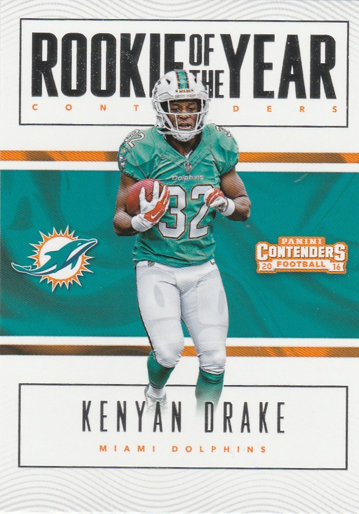 2016 Panini Contenders - Rookie of the Year Contenders Kenyan Drake #14 ...