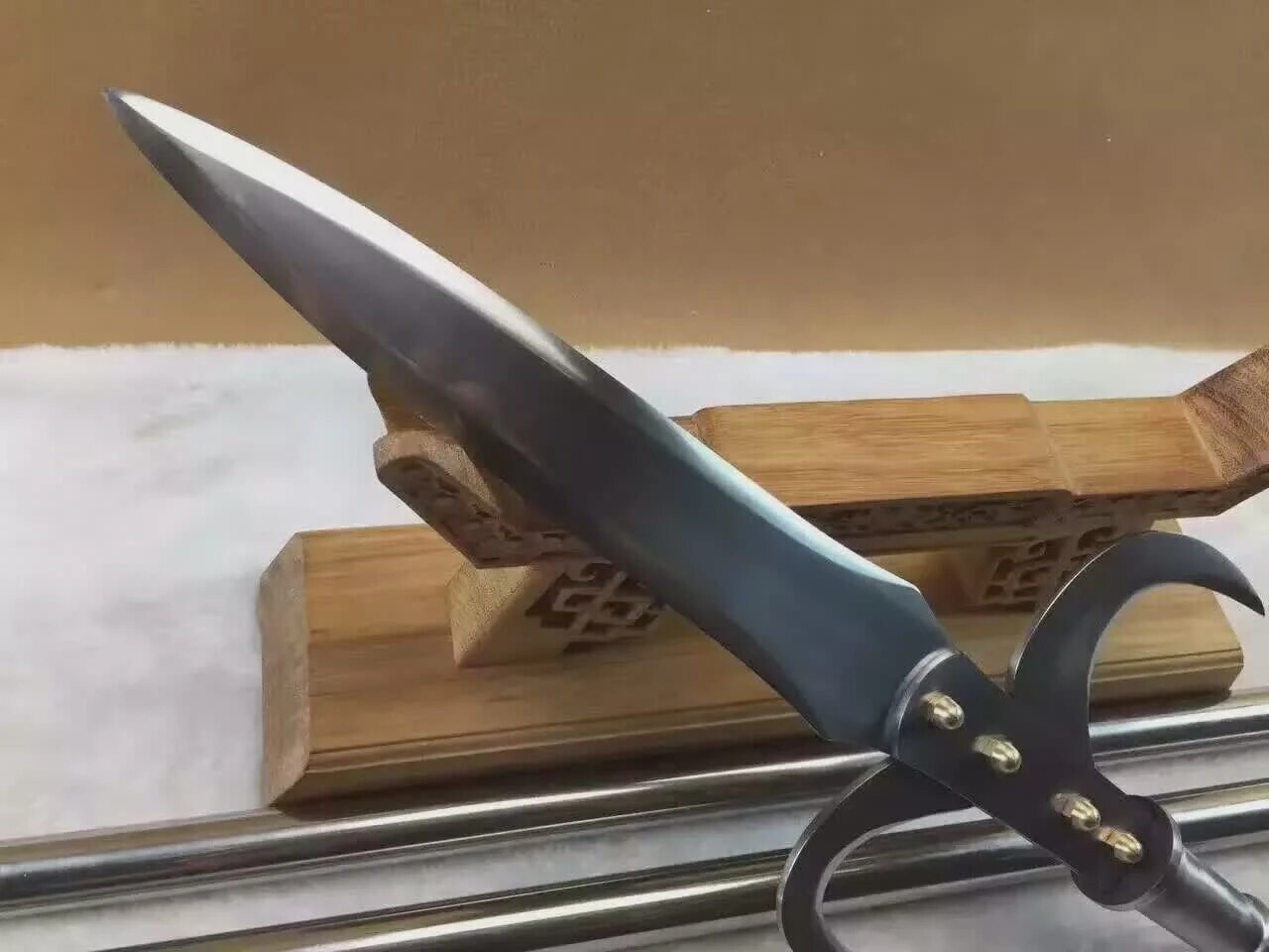 Long Short Collapsible Spear Halberd Weapon Polearm Fighting Battle ...