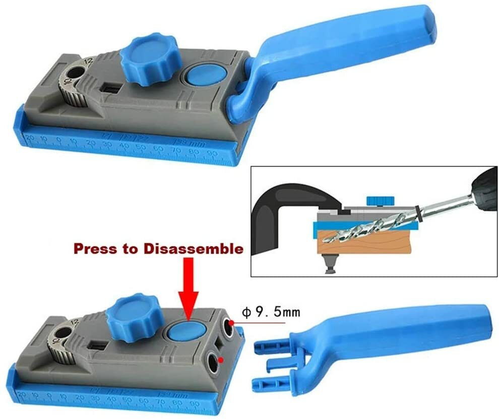 Pocket Hole Jig 6/8/10/12 mm Mini Hole Drilling Guide Scale Marking ...