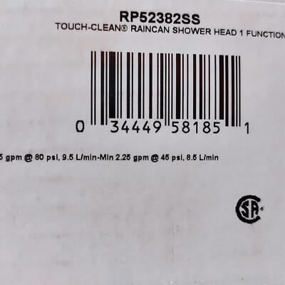 Delta RP52382SS Single-Setting Raincan Shower Head in Stainless | eBay