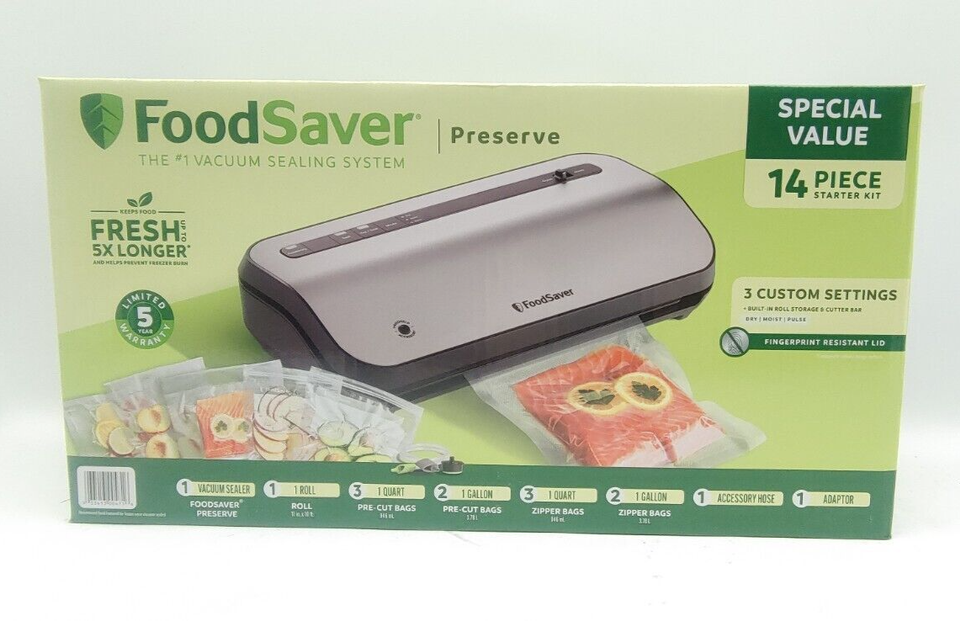 FoodSaver Preserve Vacuum Sealer, Special Value 14-Piece Starter Kit ...