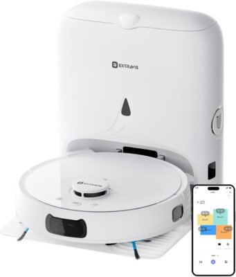 EXTRAVIS V5 Robot Vac and Mop with Pet Hair Tangle Cutter, All-In-One ...