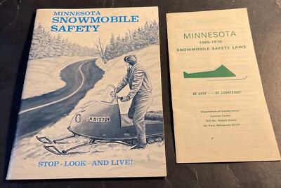 VINTAGE 1969-1970 MINNESOTA SNOWMOBILE SAFELTY MANUAL AND LAW BOOK NEW ...