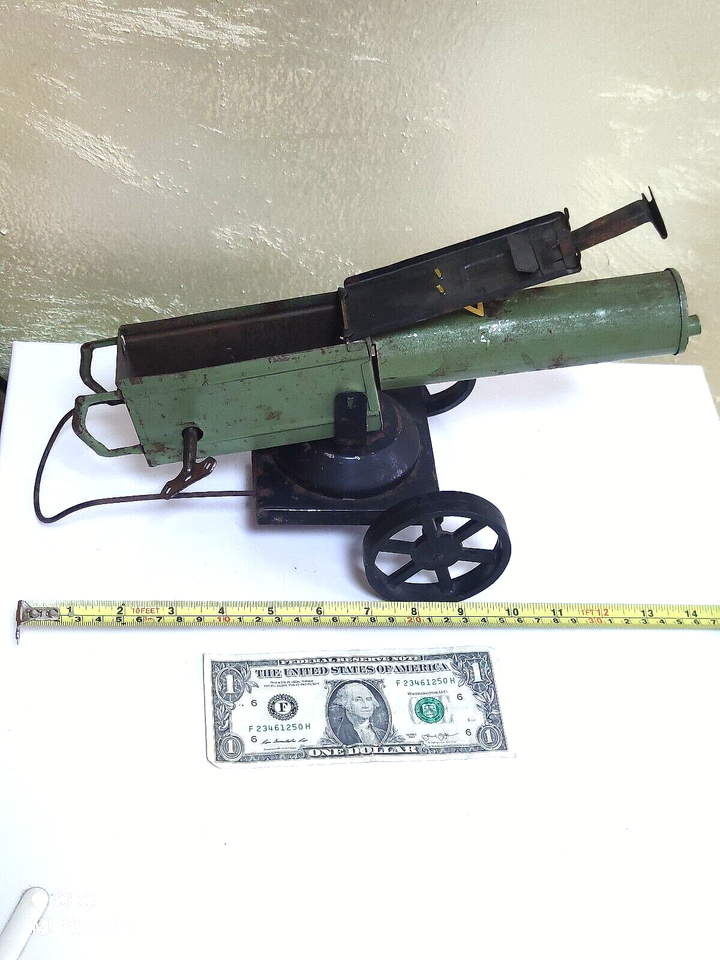 VINTAGE MACHINE GUN MAXIM TIN TOY WIND UP 37cm HUGE CCCP SOVIET ERA ...