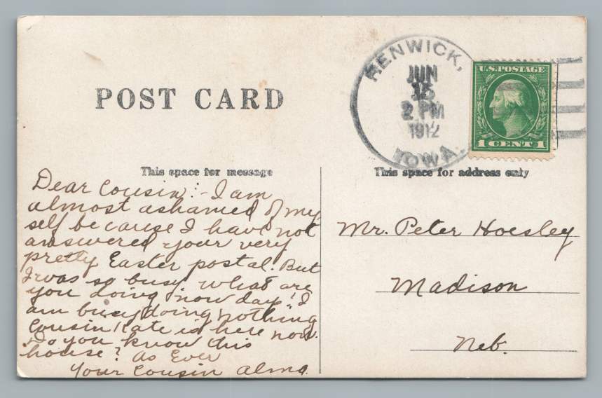 Street & House RENWICK Iowa RPPC Humboldt County Antique Photo Postcard ...