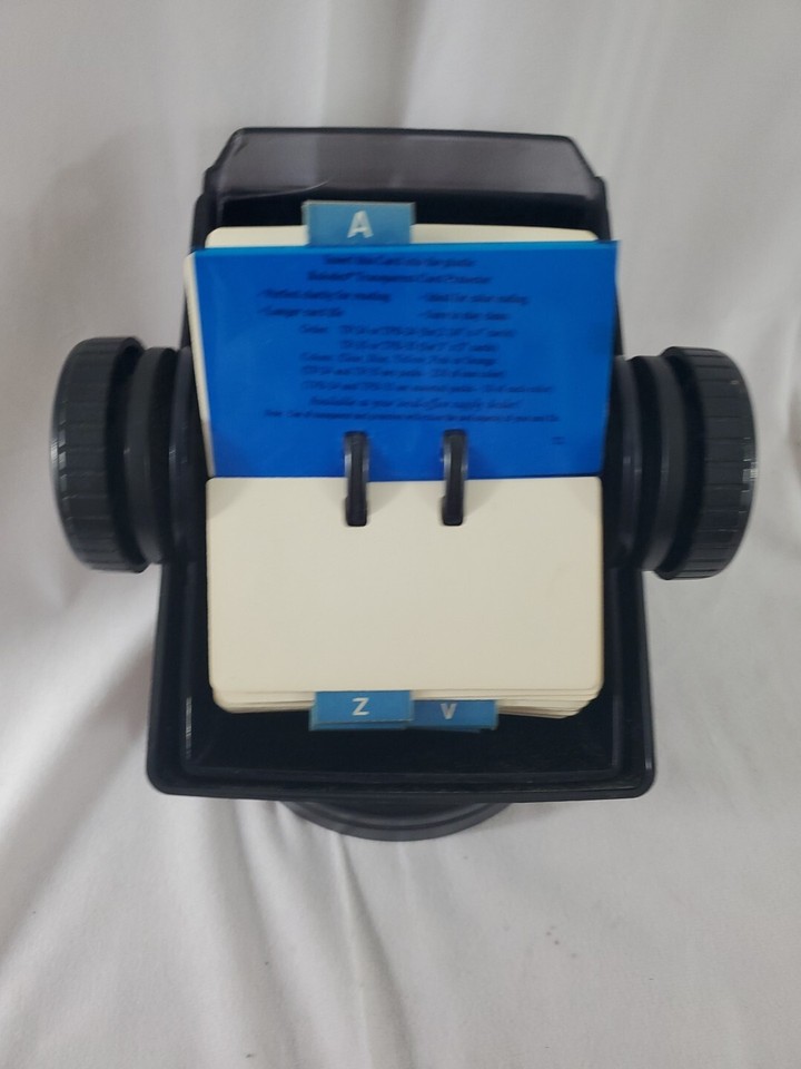 VINTAGE ROLODEX NSW-24C SWIVEL BASE ROTARY ADDRESS PHONE NUMBERS CARD ...