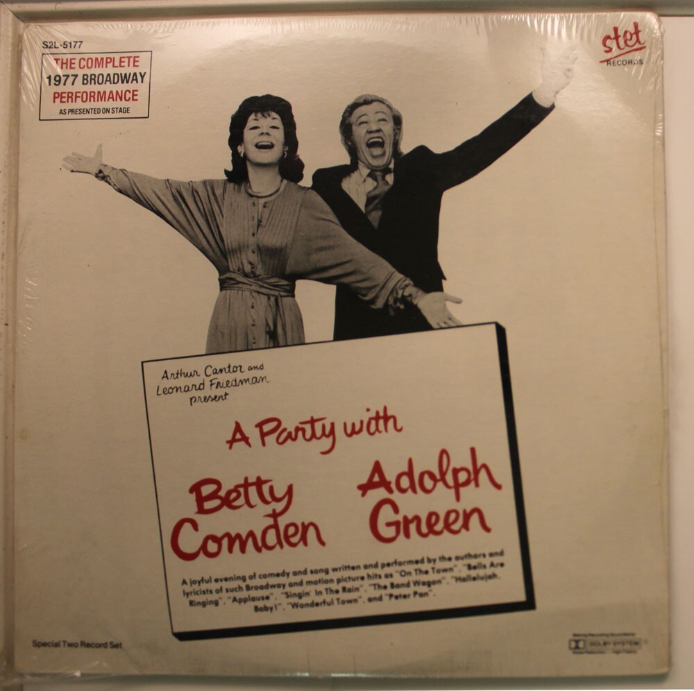 Betty Comden & Adolph Green 2-Disc Lp A Party With On Drg - Sealed ...