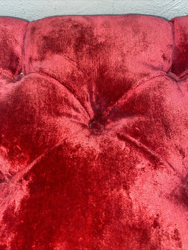 Vintage Hawkeye Velvet Red Wicker MCM Regency Laundry Hamper Wow Mid ...