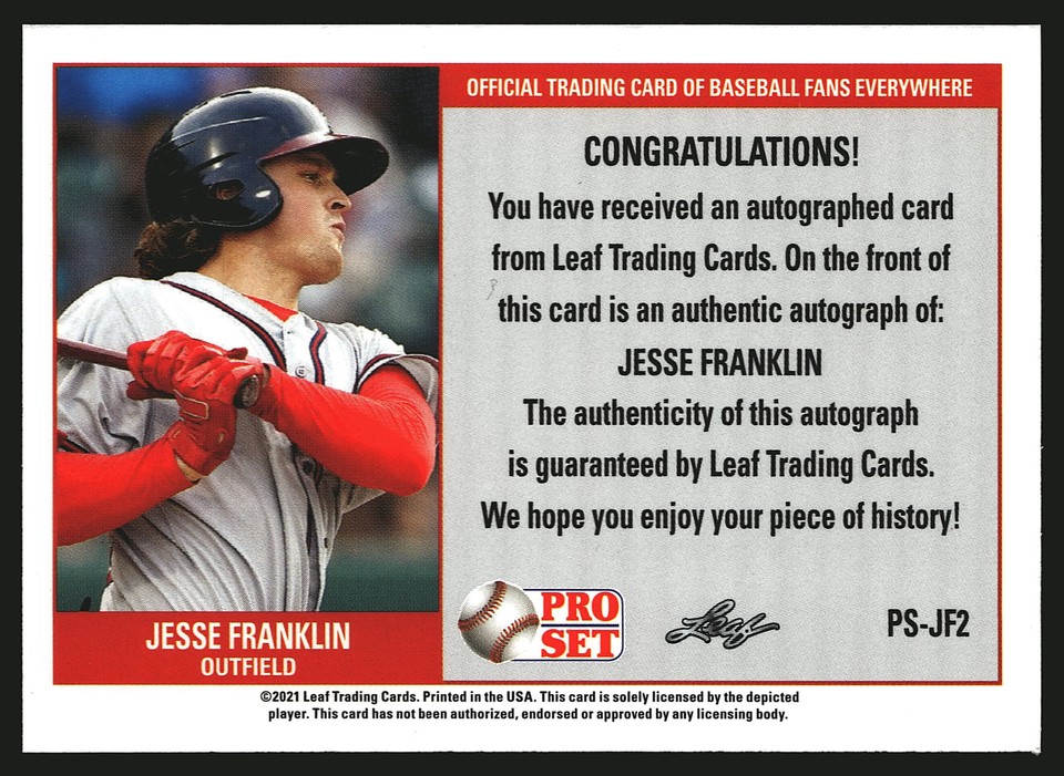 2021 Pro Set Jesse Franklin #PS-JF2 Autographs AU | eBay