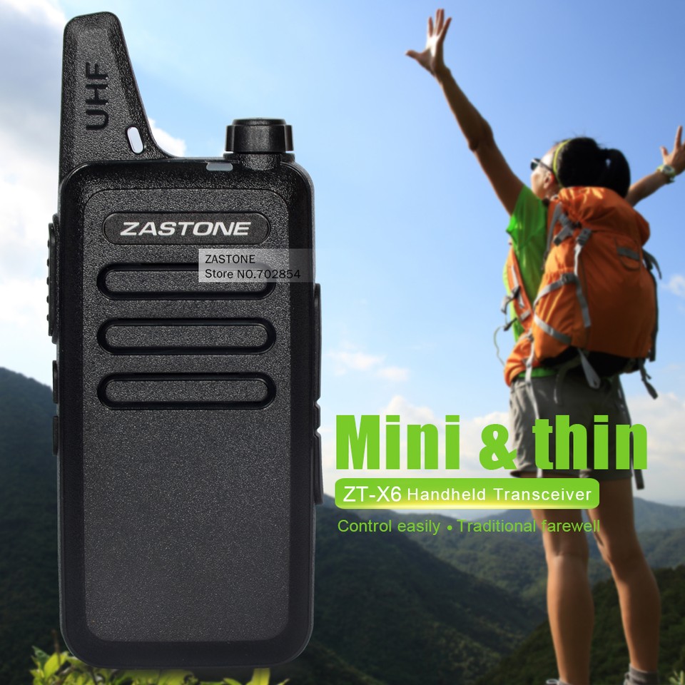 Zastone ZT-X6 400-470 MHz 16 channels Walkie Talkie Mini Radio Earpiece ...