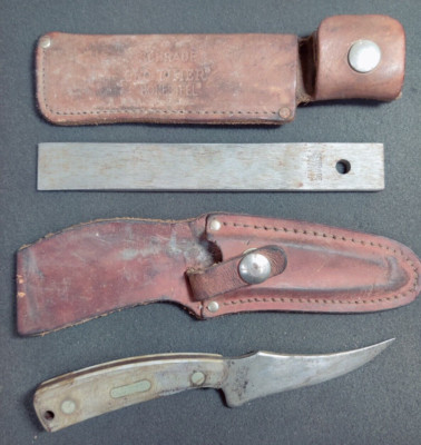 (129894) Old Timer 152 USA Knife w/Case & Old Timer Honesteel w/Case ...