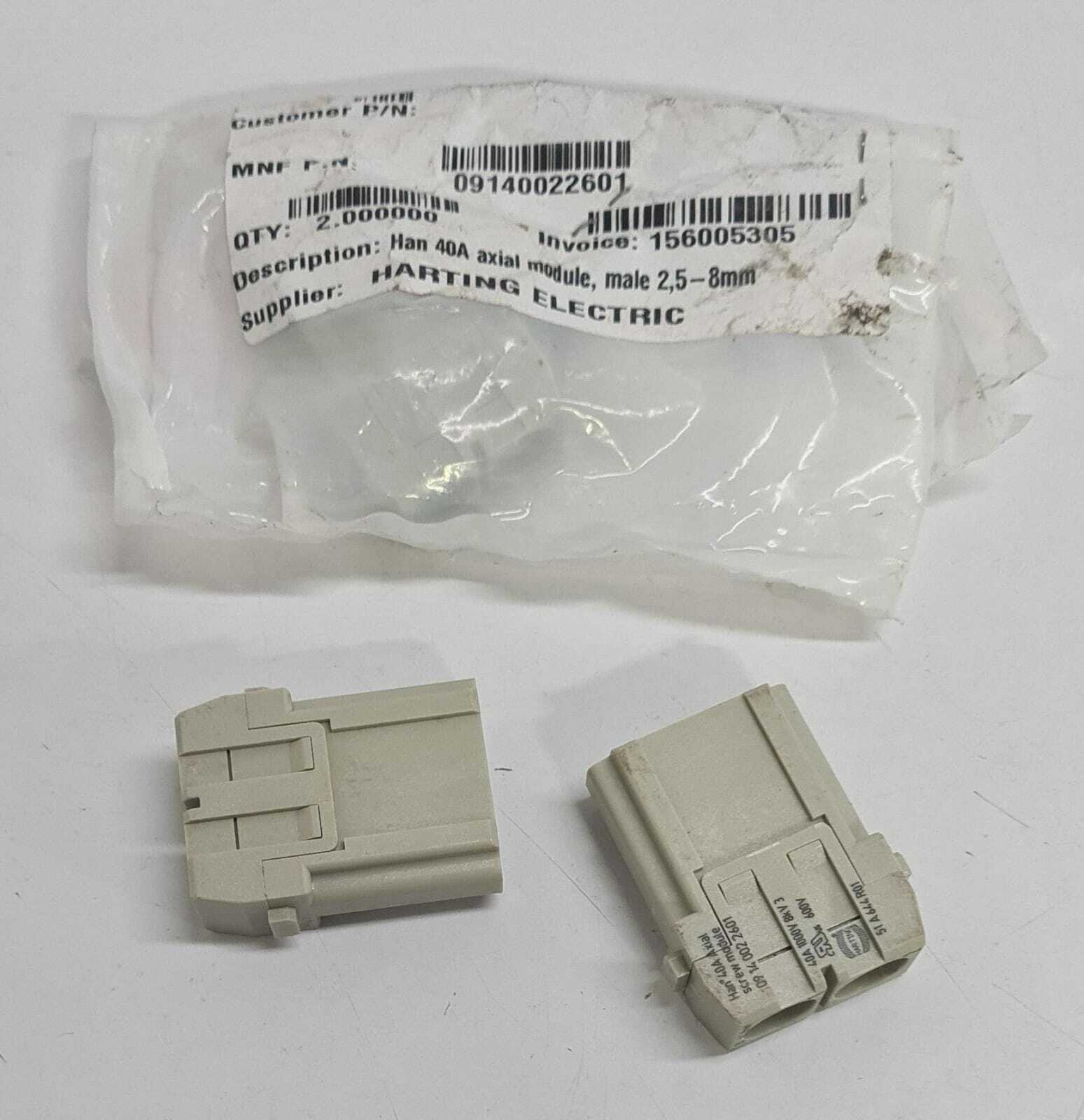 [LOT OF 3] HARTING Han 40 A Axial Screw Module 09140022601 Termination ...