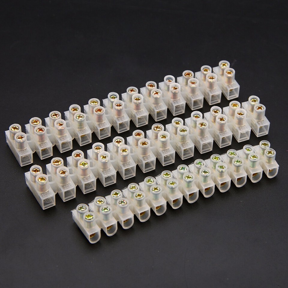 6PCS 12 Way 3A Plastic Terminal Block Wire Connector Barrier Strip ...