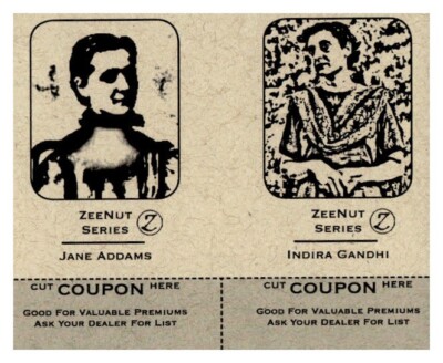 #UL399 JANE ADDAMS, INDIRA GANDHI Rare Uncut Coupon Card Strip | eBay