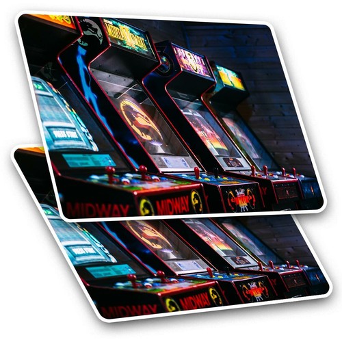 2 x Rectangle Stickers 10 cm - Vintage Arcade Games Gamer Retro #24379 ...