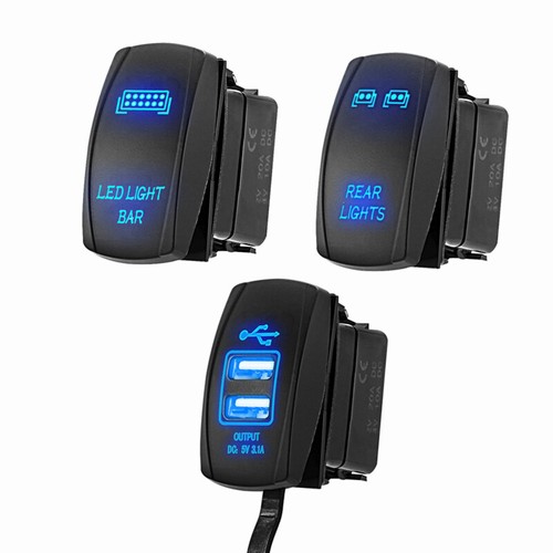 (Rear+LED Light Bar+Dual USB) Rocker Toggle Switch for Kawasaki Teryx4 ...