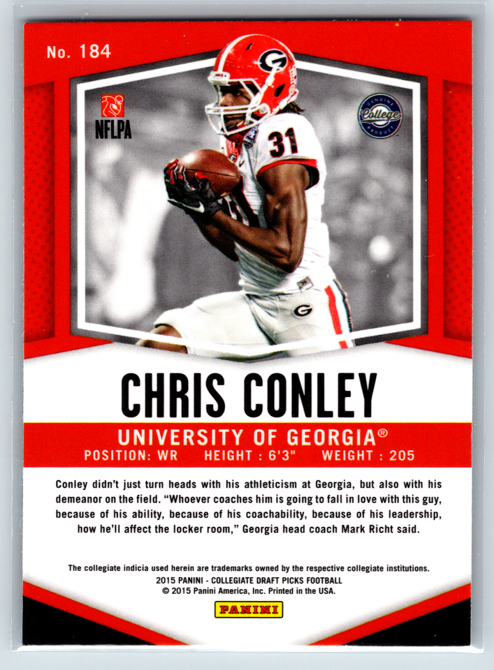 Chris Conley 2015 Panini Prizm Draft Picks RC #184 Georgia Bulldogs | eBay