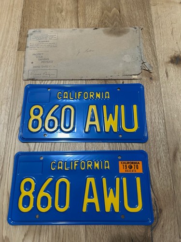 California 1970 Blue License Plate Pair DMV 860AWU 1970 Sticker | eBay