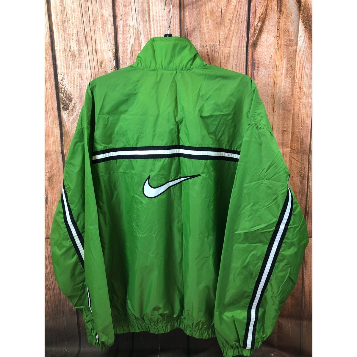 Nike Vintage Green Full Zip Swoosh Windbreaker Jacket S8 G01 Nike Vintage Green Full Zip Swoosh Windbreaker Jacket S8 G01