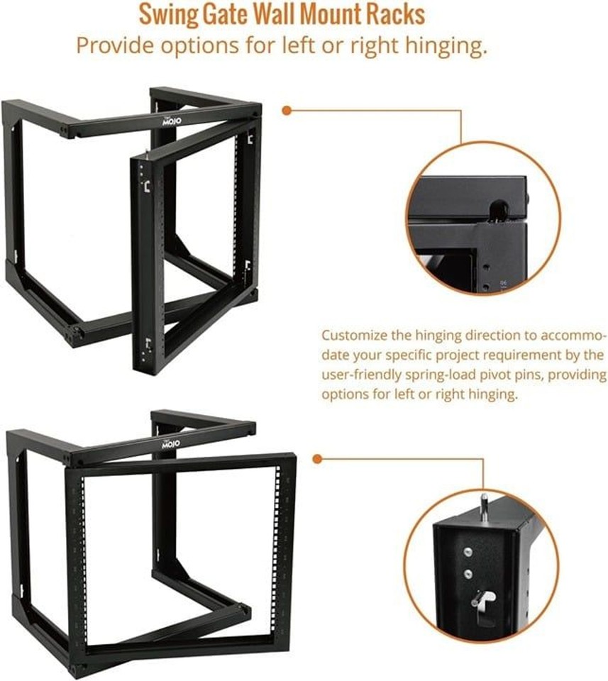 9U Rack Wall Mount with Swing Gate Rack for 19in Computer Data Media ...