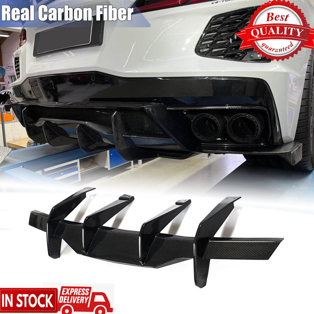 For Chevrolet Corvette C8 Stingray Real Carbon Fiber Rear Bumper ...