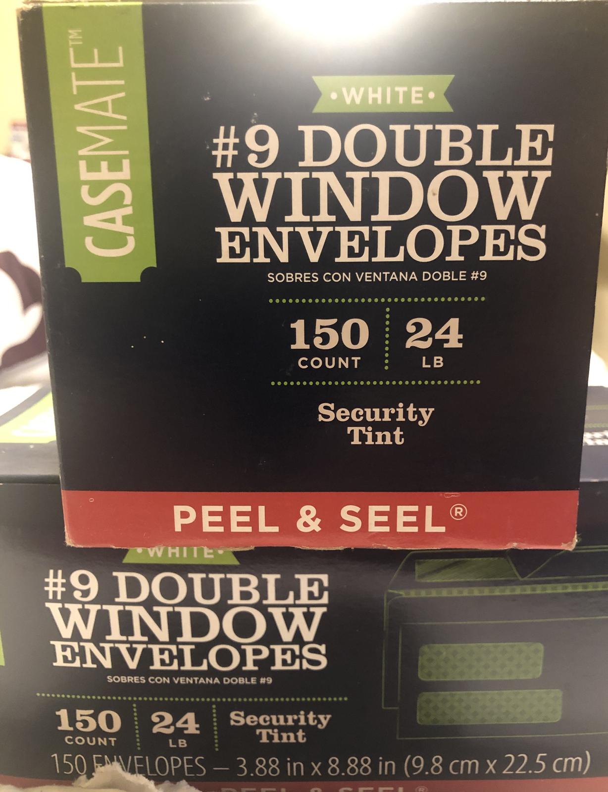 Casemate #9 Double Window Envelopes, Count-150,Size 3.88" x 8.88" Lot ...