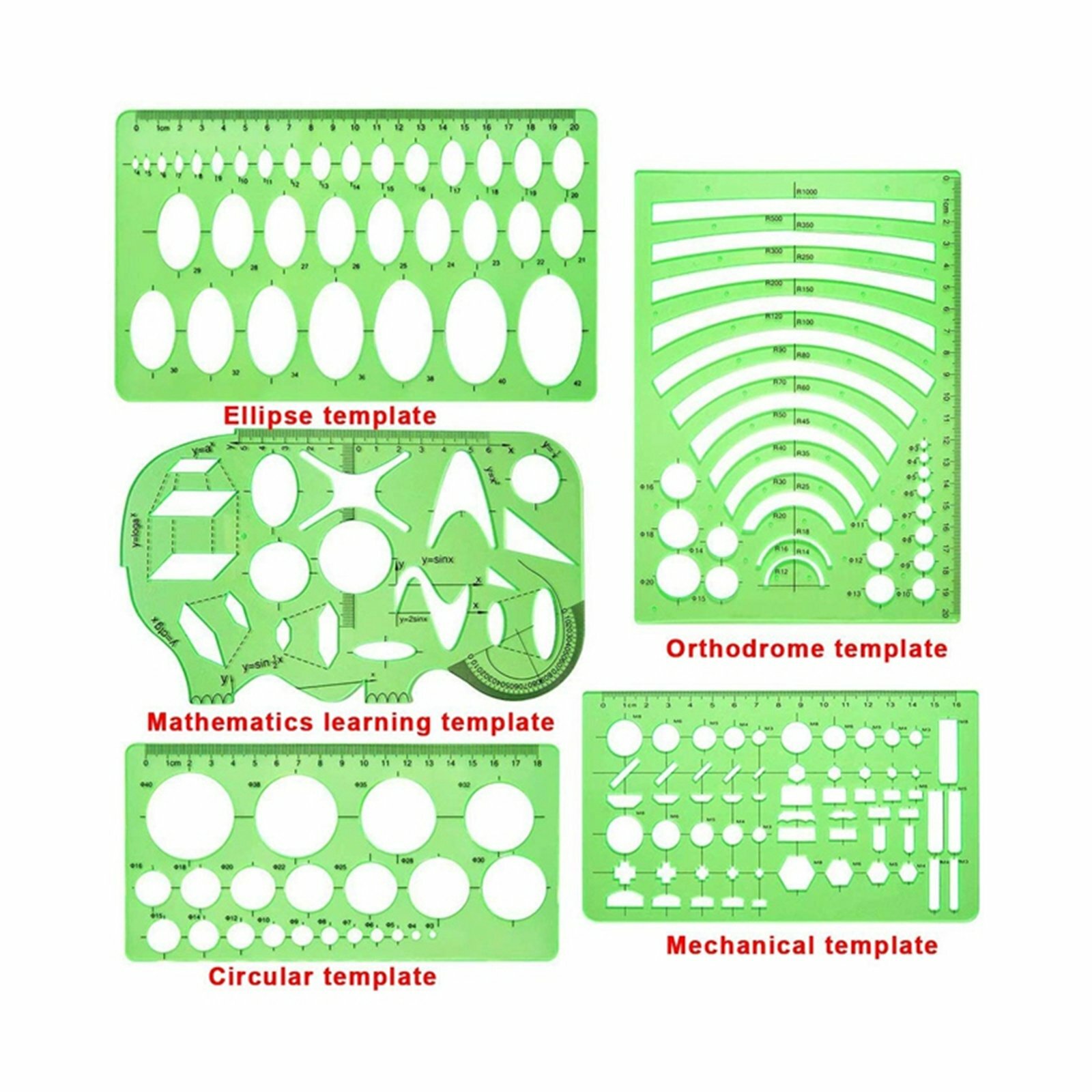 11Pcs Geometric Template Ruler Plastic Circles Squares Stencil ...