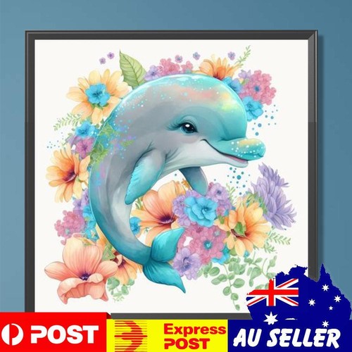 5D DIY Full Round Drill Diamond Painting Dolphin Kit Art Home ...