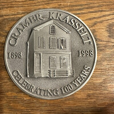 Cramer - Krasselt (1898-1998) 100 Years Metal Medallion Paperweight ...
