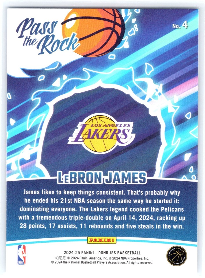 2024-25 Donruss - LeBron James - "Pass me the Rock" | eBay