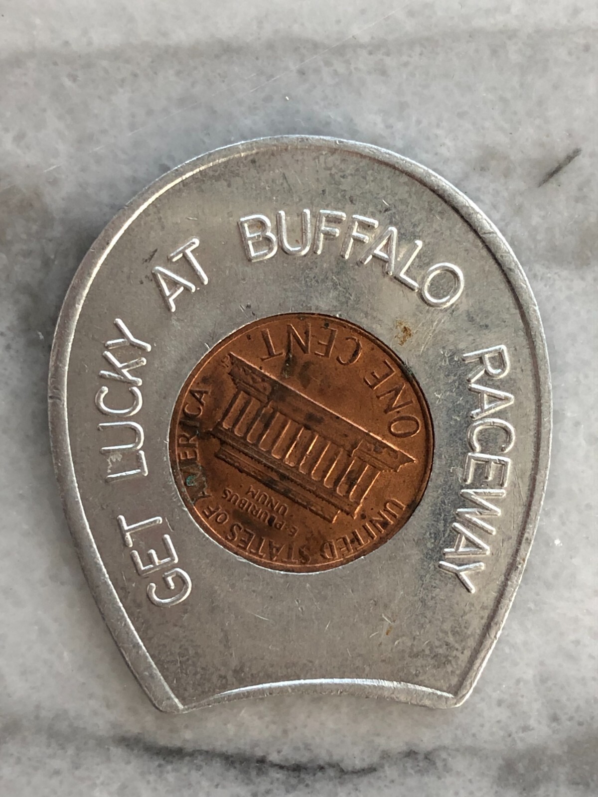 Vintage Buffalo NY New York Raceway Penny Good Luck Token Horseshoe ...