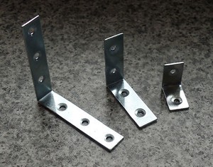 SMALL/LARGE STEEL RIGHT ANGLE BRACKET x4 25/50/75mm L Shape Corner ...