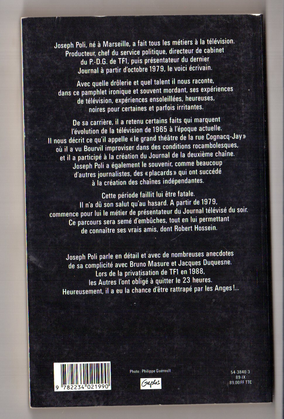 Joseph Poli Télé des anges & des autres Dédicacé Autographe Envoi Stock ...